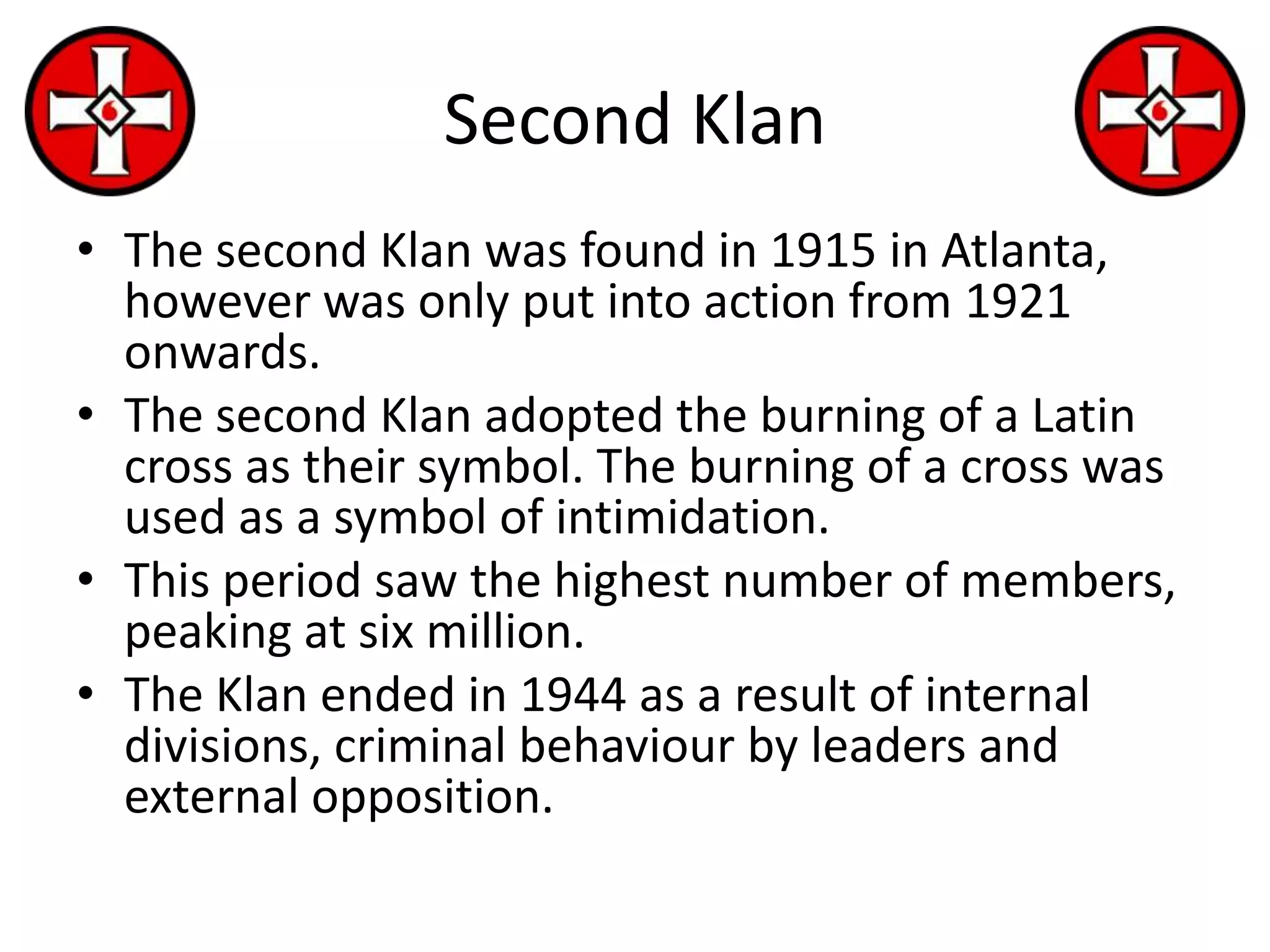 The Ku Klux Klan (kkk) | PPTX