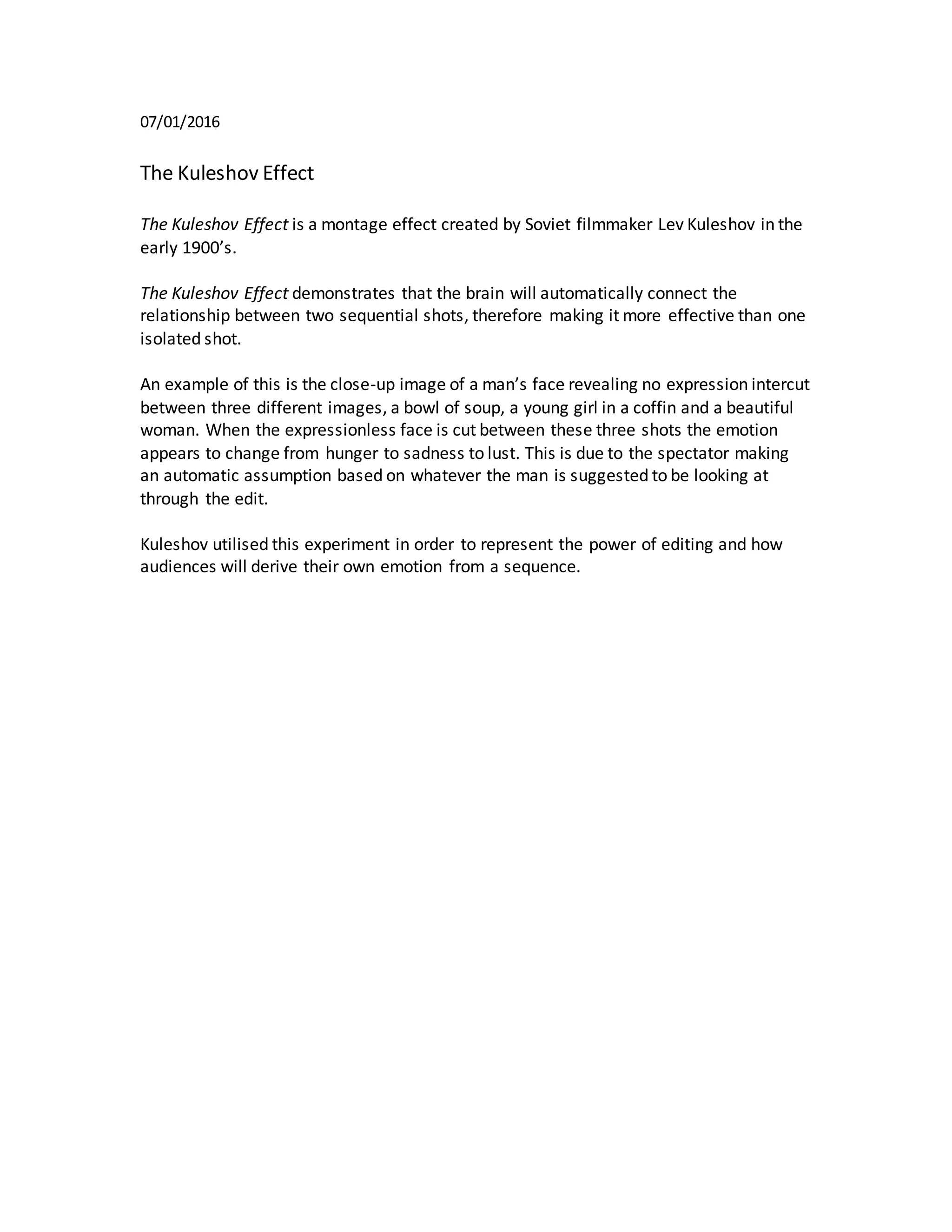 The kuleshov effect for blog | DOCX