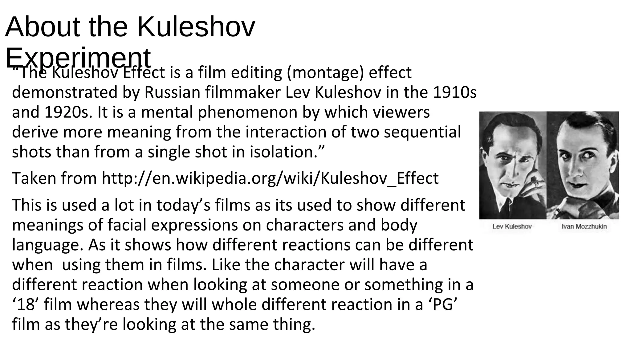The Kuleshov experiment | ODP