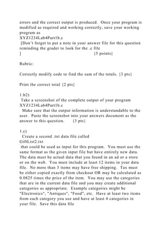 The Lab assignment will be graded out of 100 points. There are .docx | Programming Languages ...