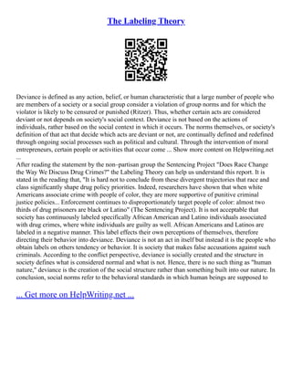 The Labeling Theory | PDF