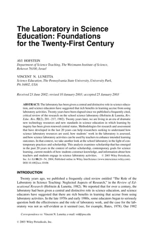 The laboratory in science | PDF