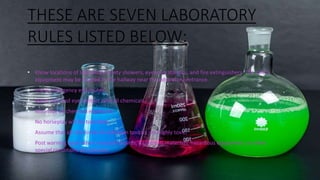 The Laboratory Rules, Operations, Equipments and their uses by Michelle ...