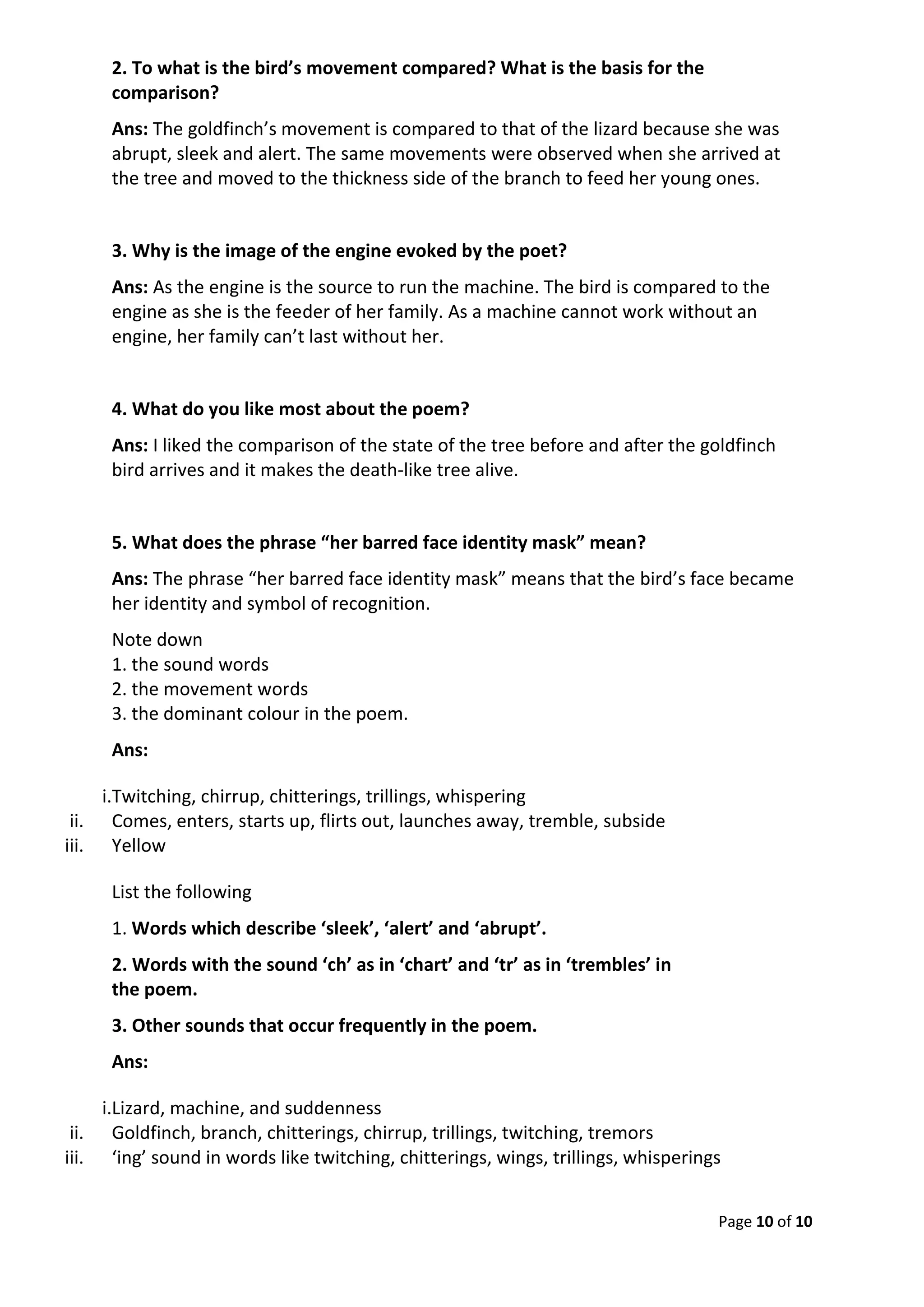 The Laburnum Top by Ted Hughes- NOTES - CBSE XI English | PDF