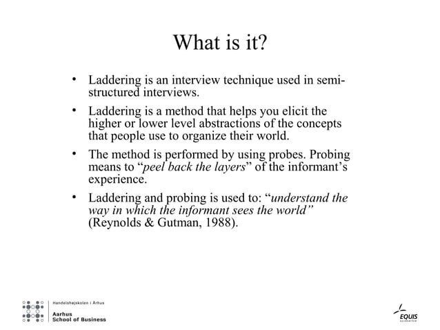 The laddering technique tina | PPT