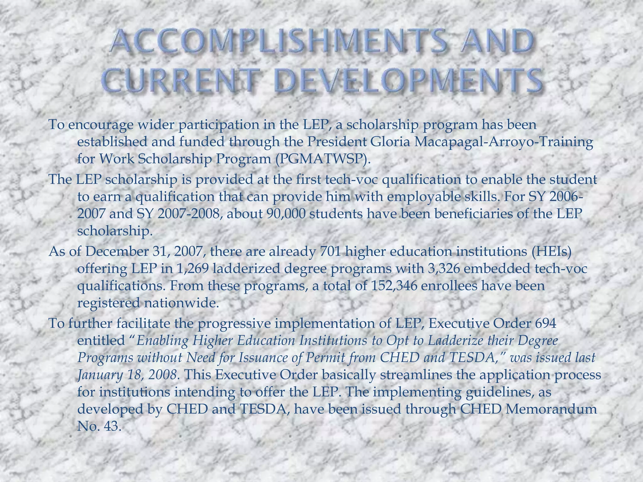 The ladderized education program | PPTX