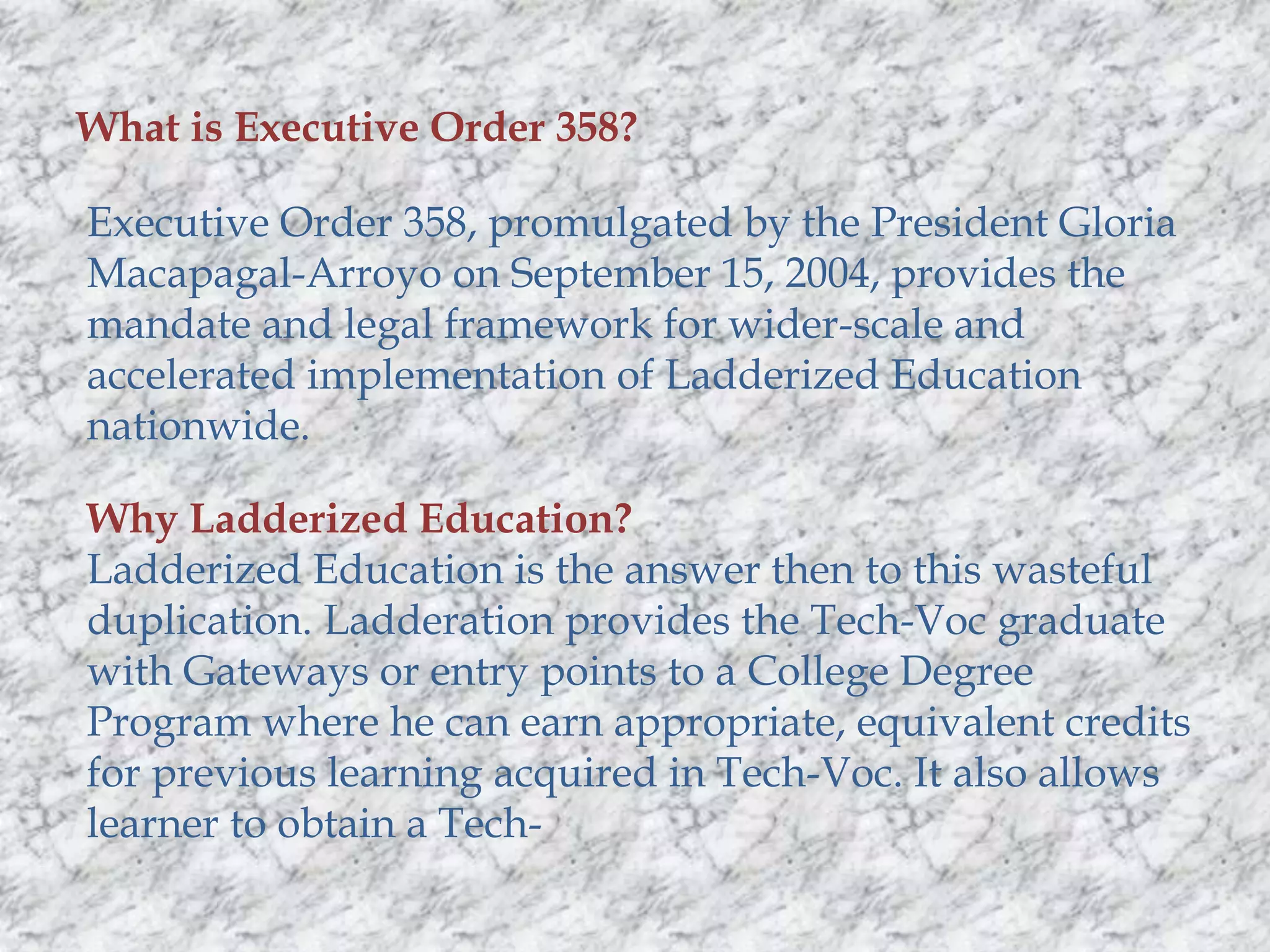 The ladderized education program | PPTX
