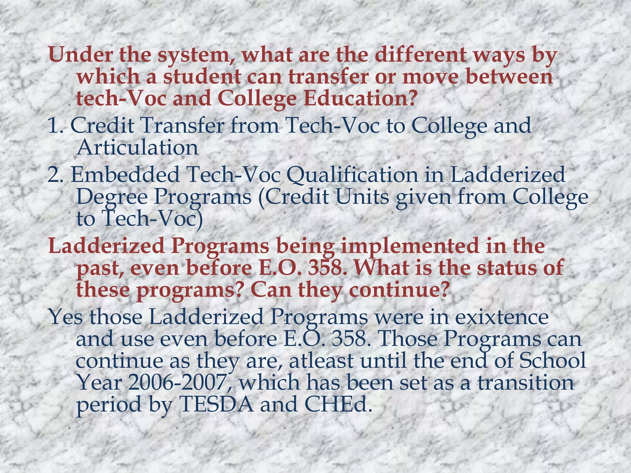 The ladderized education program | PPTX