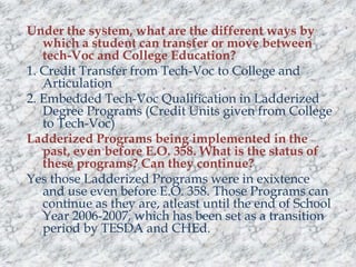 The ladderized education program | PPTX