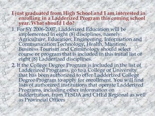 The ladderized education program | PPTX