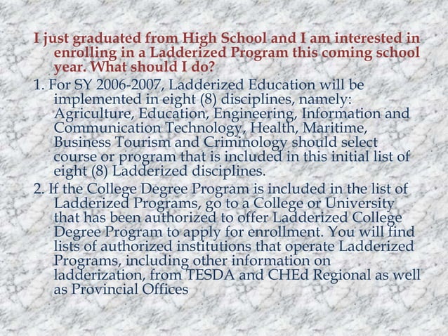 The ladderized education program | PPTX | Resume Writing and Advice ...