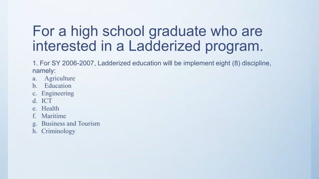 THE LADDERIZED EDUCATION PROGRAM.pptx | College Planning | College ...