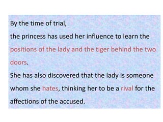 The lady, or the tiger | PPTX