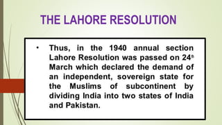 The lahore resolution | PPTX