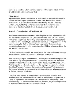 Pakistan Studies, Lahore Resolution, Democracy, Dictatorship and ...