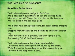 The lake isle of innisfree 1 | PPT | Europe Travel | Travel Locations