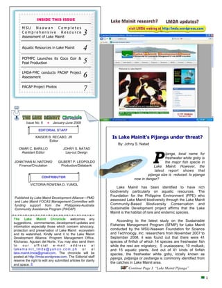 The Lake Mainit Chronicle(January June 2009) | PDF
