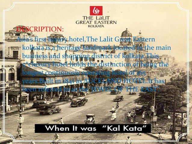 The lalit great eastern kolkata industrial training report | PPTX | Bars & Restaurants | Attractions