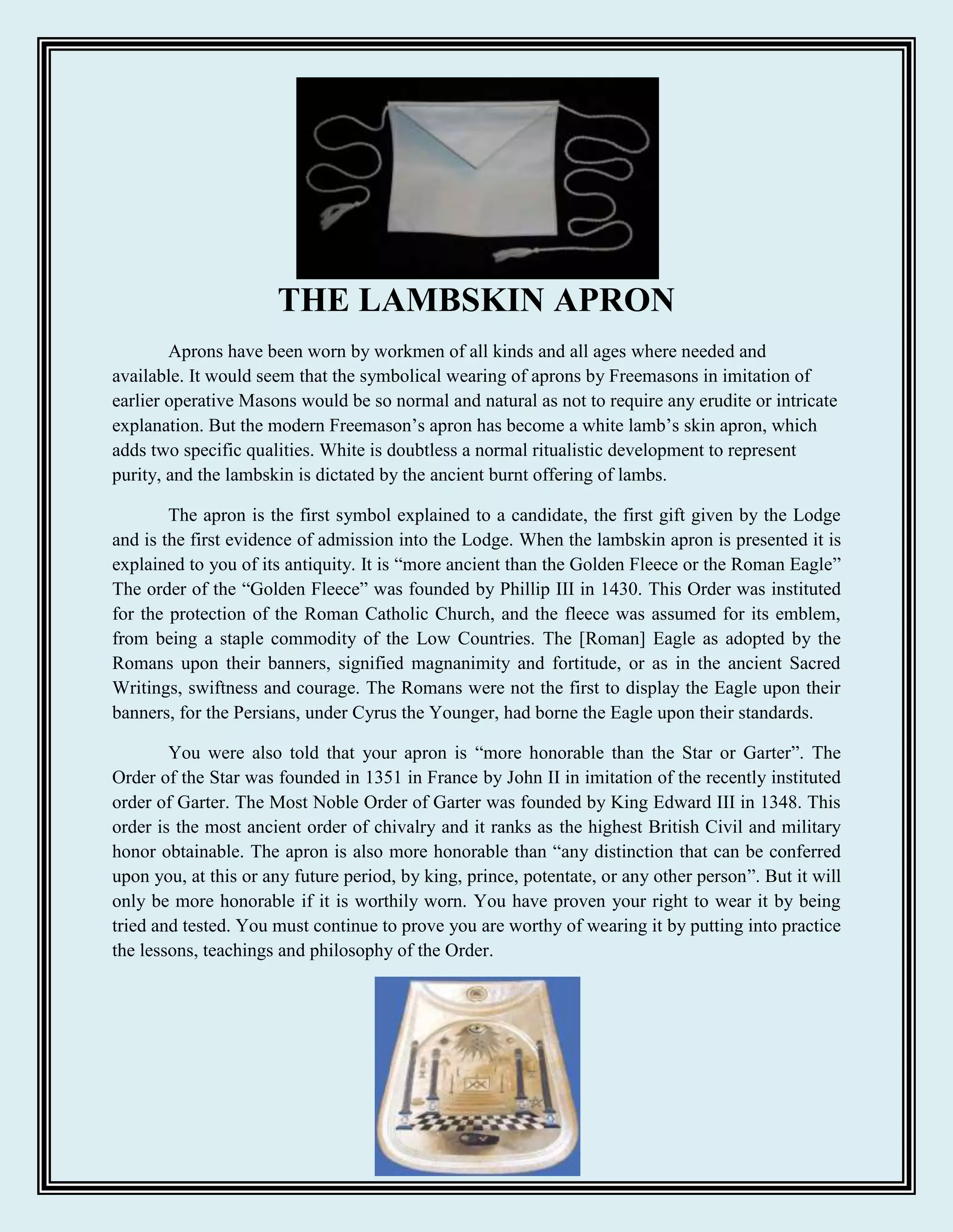 The lambskin apron | DOCX