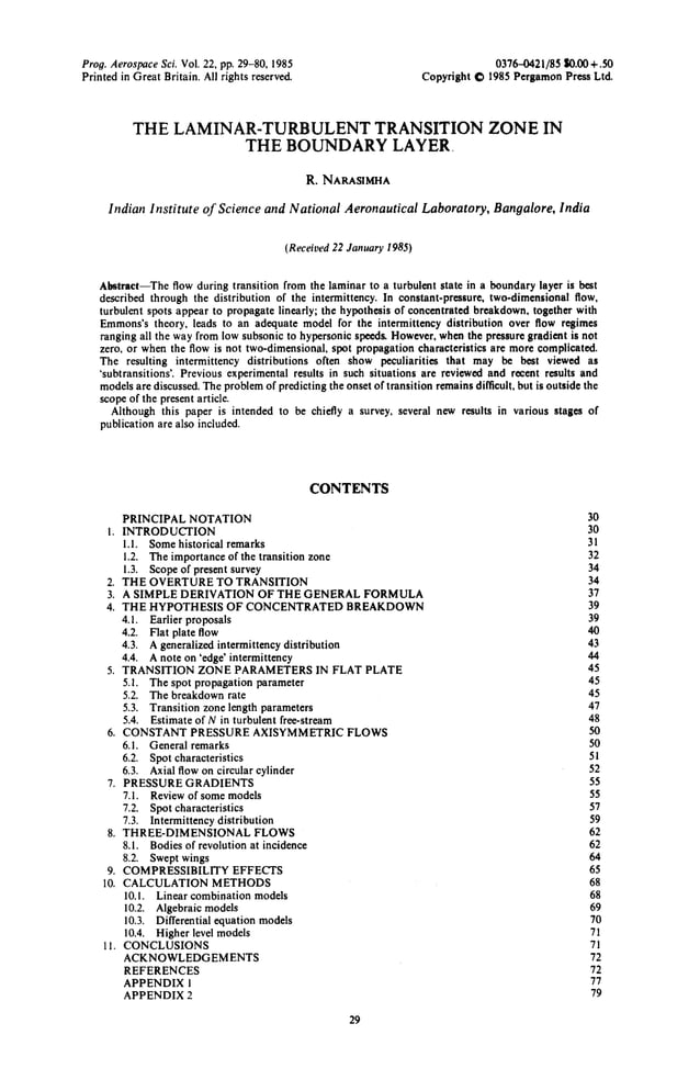 The laminar turbulent transition zone in the boundary layer | PDF | Physics | Science