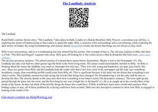 The Landlady Analysis | PPT