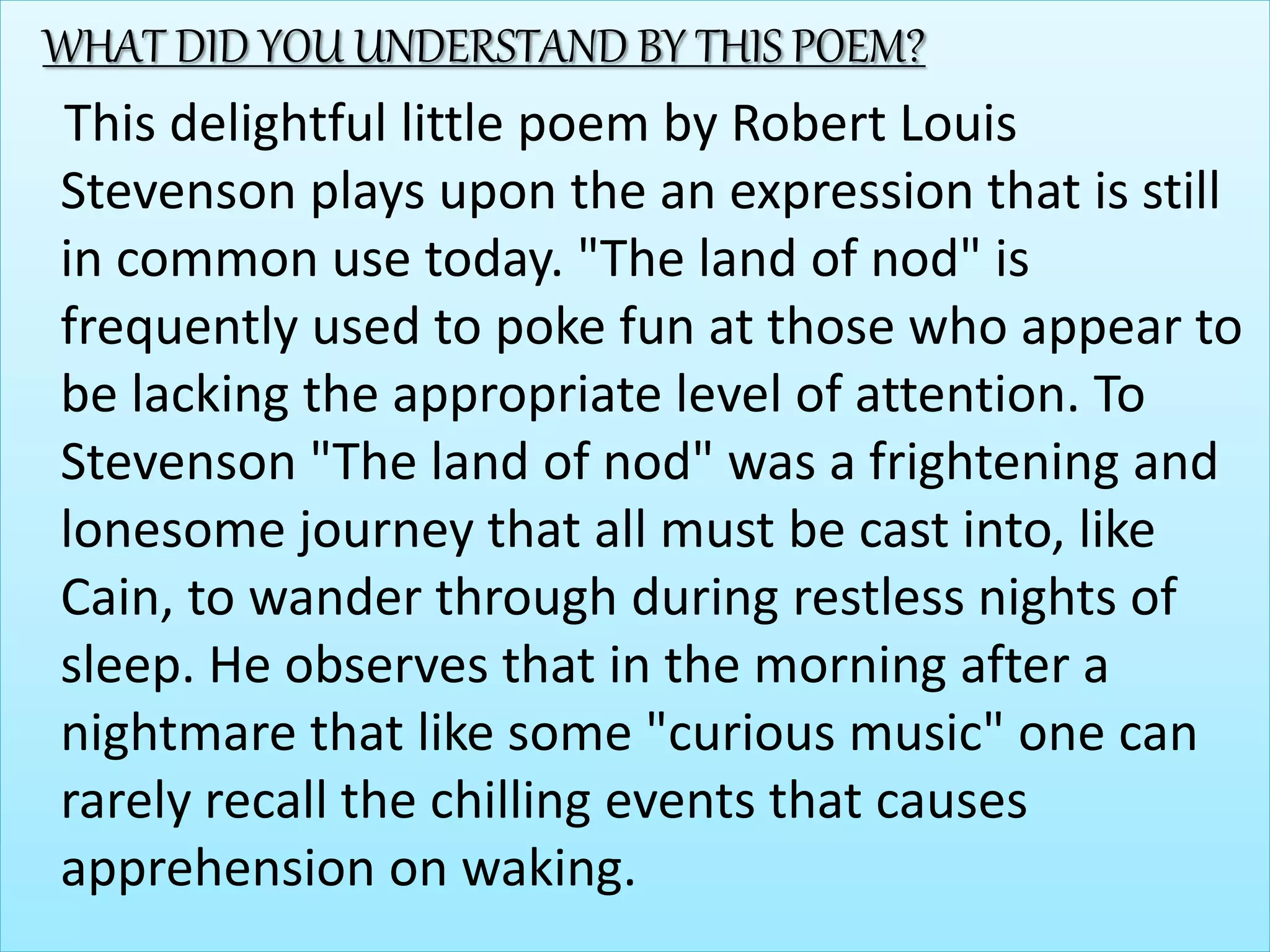 The Land of Nod | PPTX