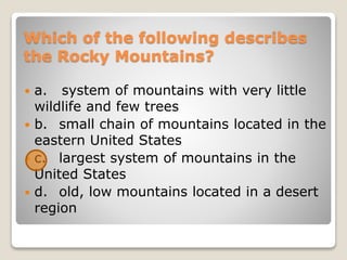The Land of the West Region Study Guide | PPTX