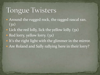 /l/ and /r/ sound | PPTX | Sports