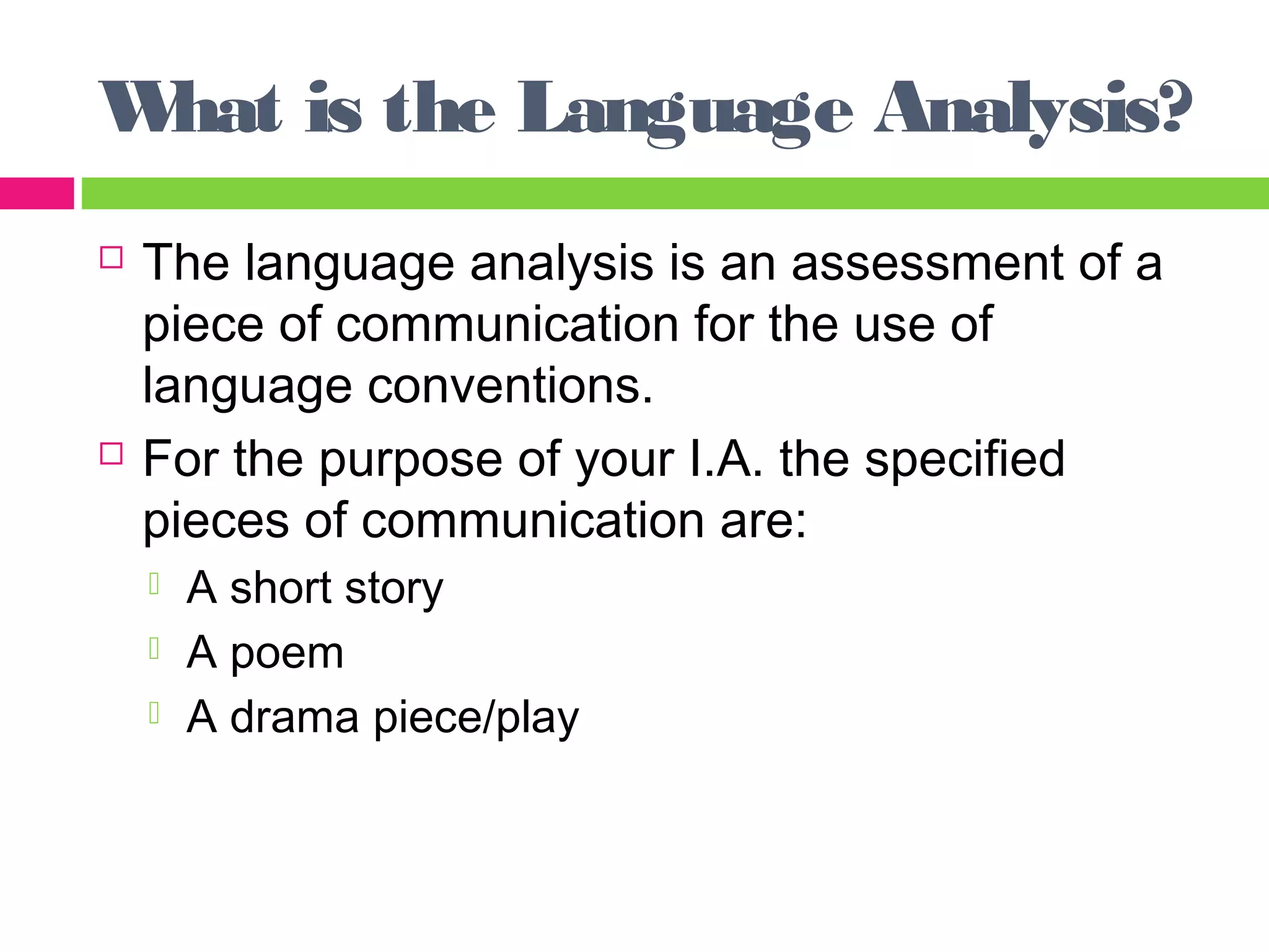 CAPE Communication Studies - The language analysis | PPT