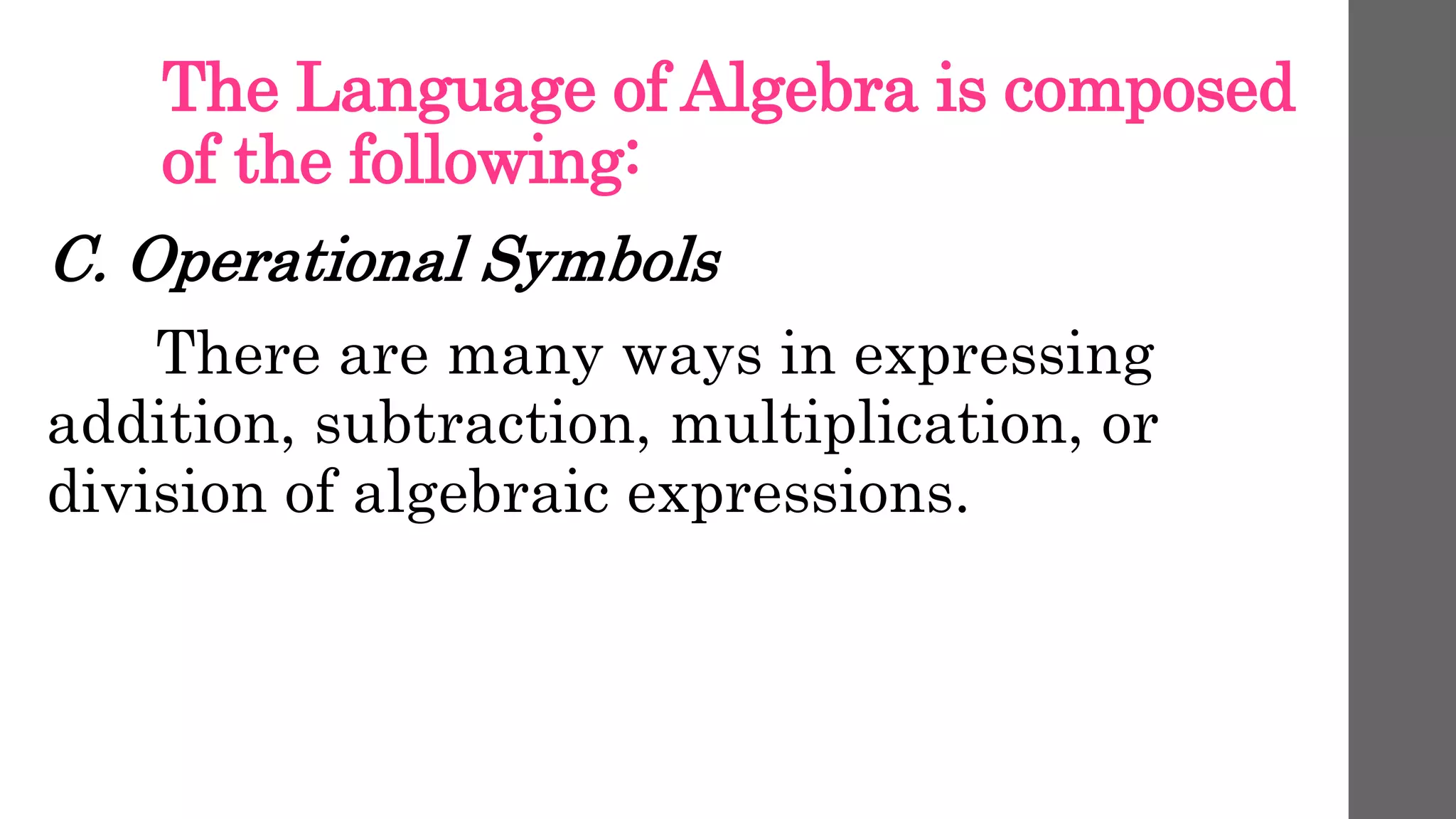 INTRODUCTION TO ALGEBRA | PPTX