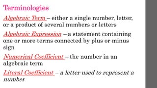 INTRODUCTION TO ALGEBRA | PPTX