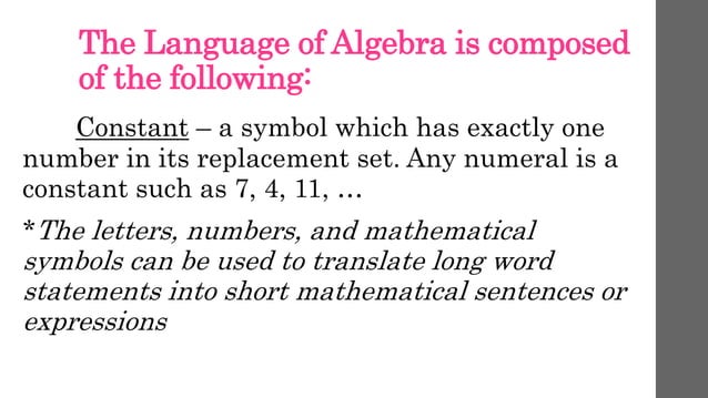 INTRODUCTION TO ALGEBRA | PPTX