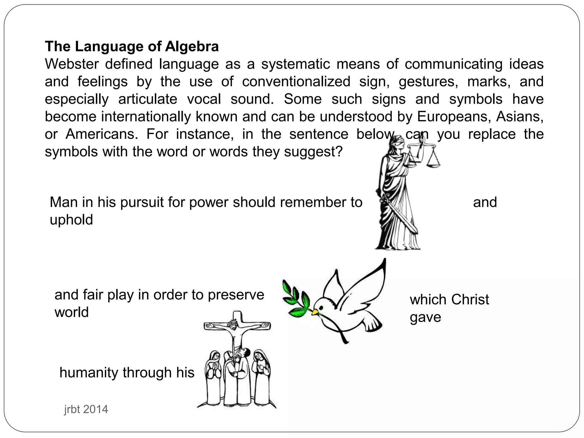 The language of algebra | PPTX