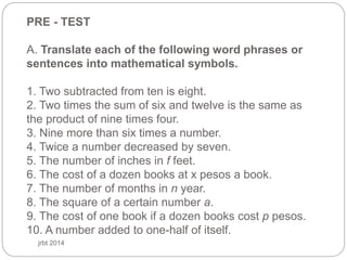 The language of algebra | PPTX
