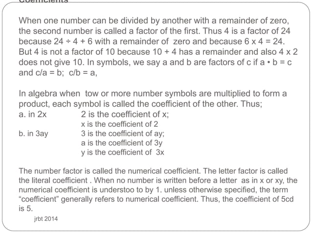 The language of algebra | PPTX | Physics | Science