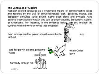 The language of algebra | PPTX | Physics | Science