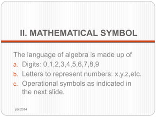 The language of algebra | PPTX