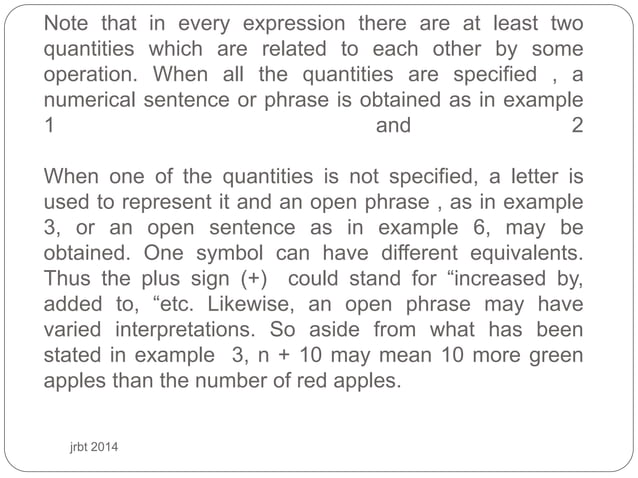 The language of algebra | PPTX | Physics | Science