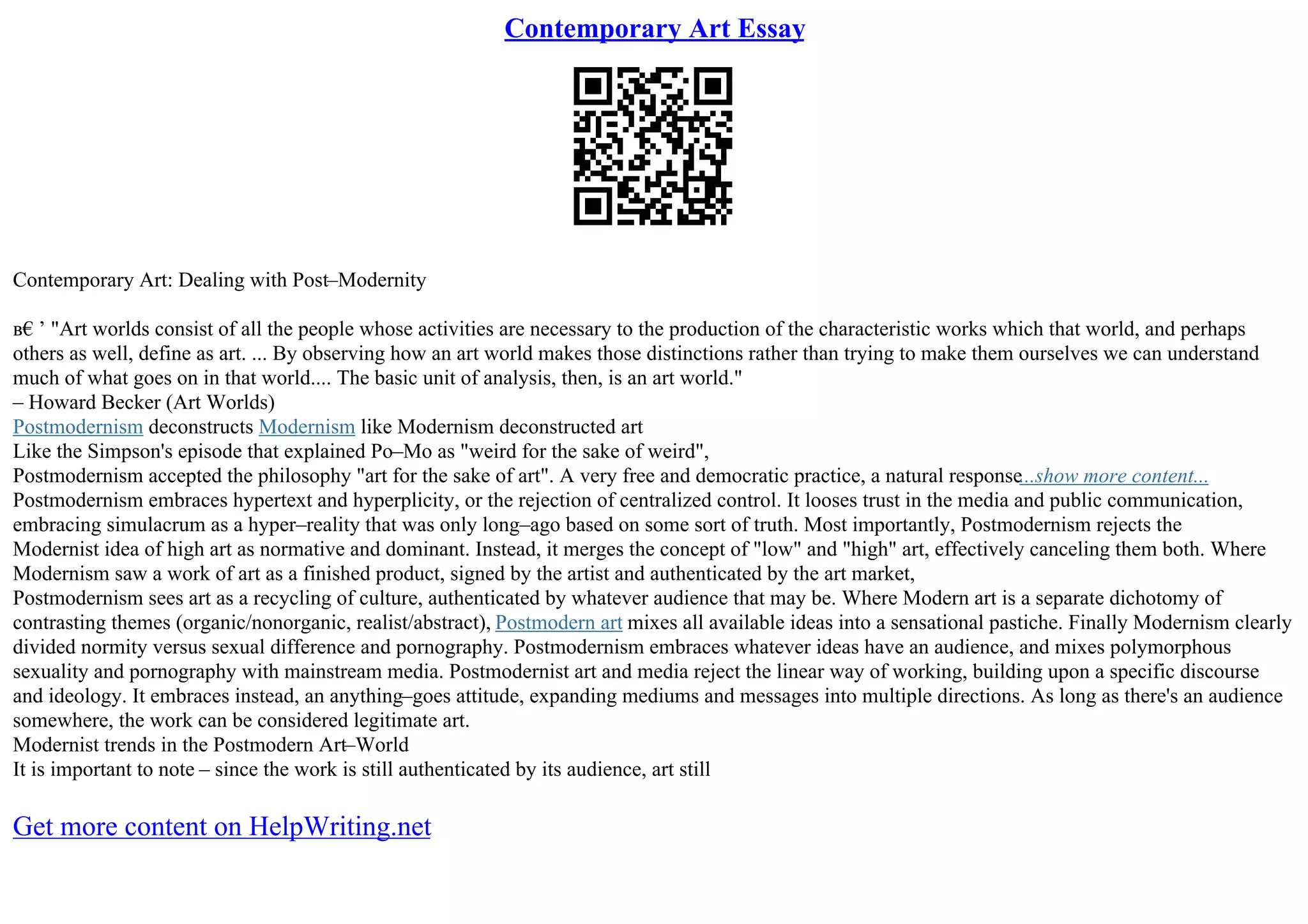 The Language Of Contemporary Art | PDF