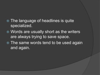 The language of headlines | PPT