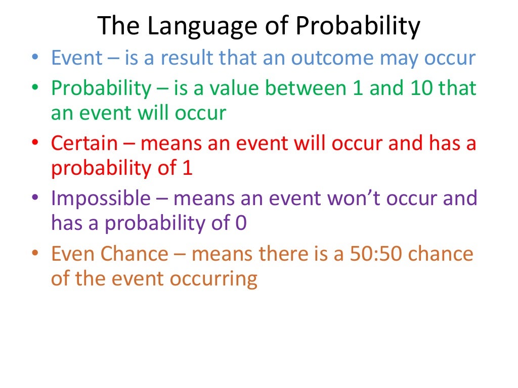 The language of probability