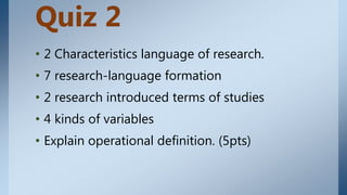 The language of research | PPTX | Undergraduate Education | College ...
