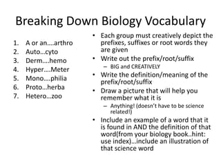 The language of science vocab activity