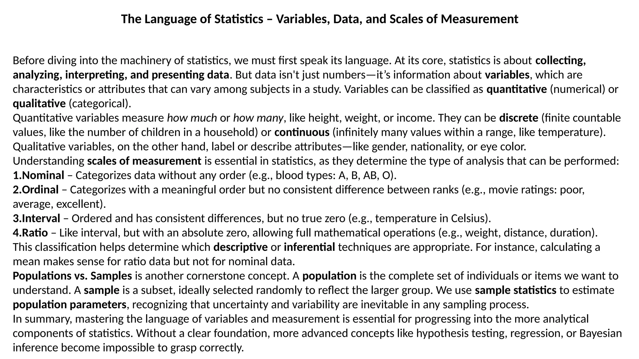The Language of Statistics– Variables, Data, and Scales of Measurement.pptx