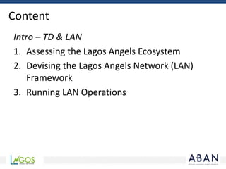 The Lagos Angel Network (LAN) Story | PPT