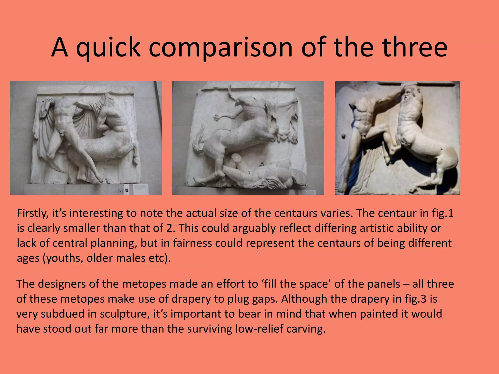 The lapith and centaur metopes on the parthenon | PPTX