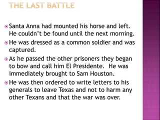 The Last Battles of the Texas Revolution | PPTX | Western | Genres