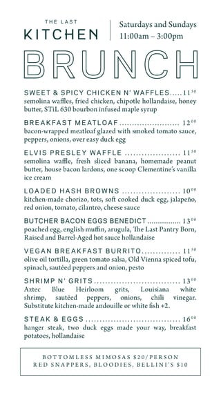 The Hotel's Kitchen & Bar Menus | PDF