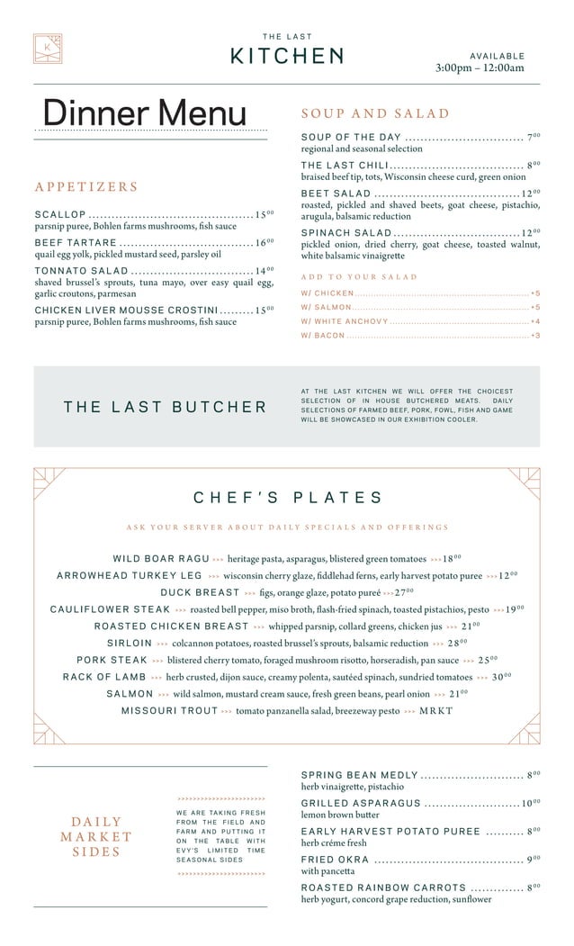 The Hotel's Kitchen & Bar Menus | PDF