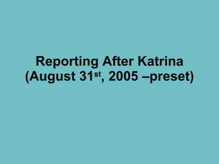 Hurricane Katrina Powerpoint | PPT